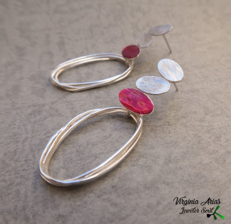 Modern Silver Hoop Earrings - Virginia Arias Jeweler Soul